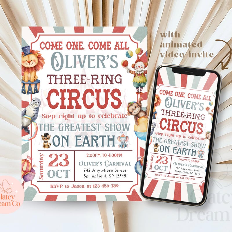 Circus Digital Paper - Etsy