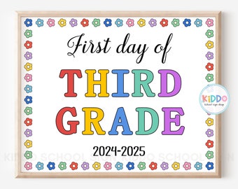 First Day of 3rd Grade Girly Printable Back to School - Etsy