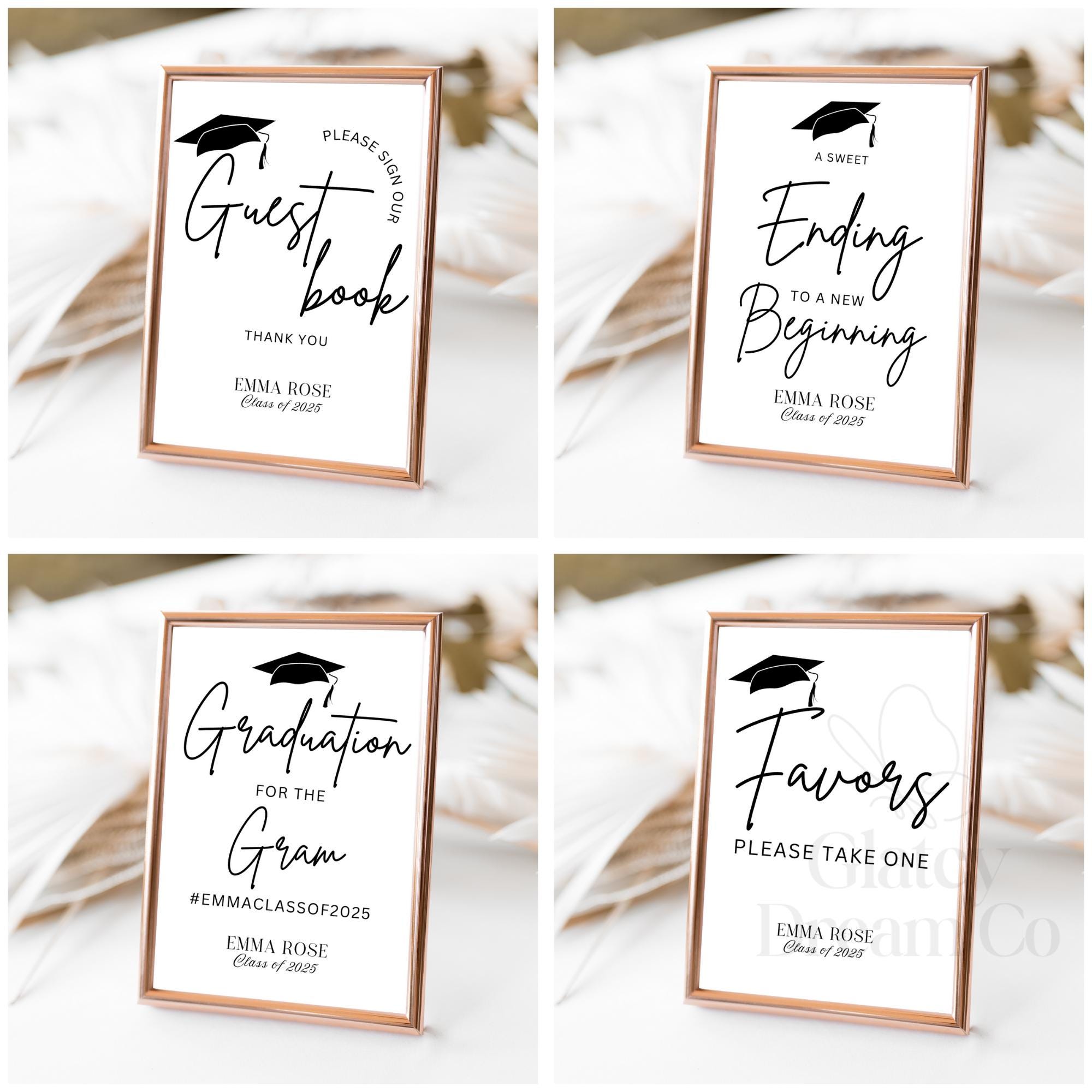 EDITABLE Editable 16 Graduation Signs, Class of 2025 Grad Party, QR ...