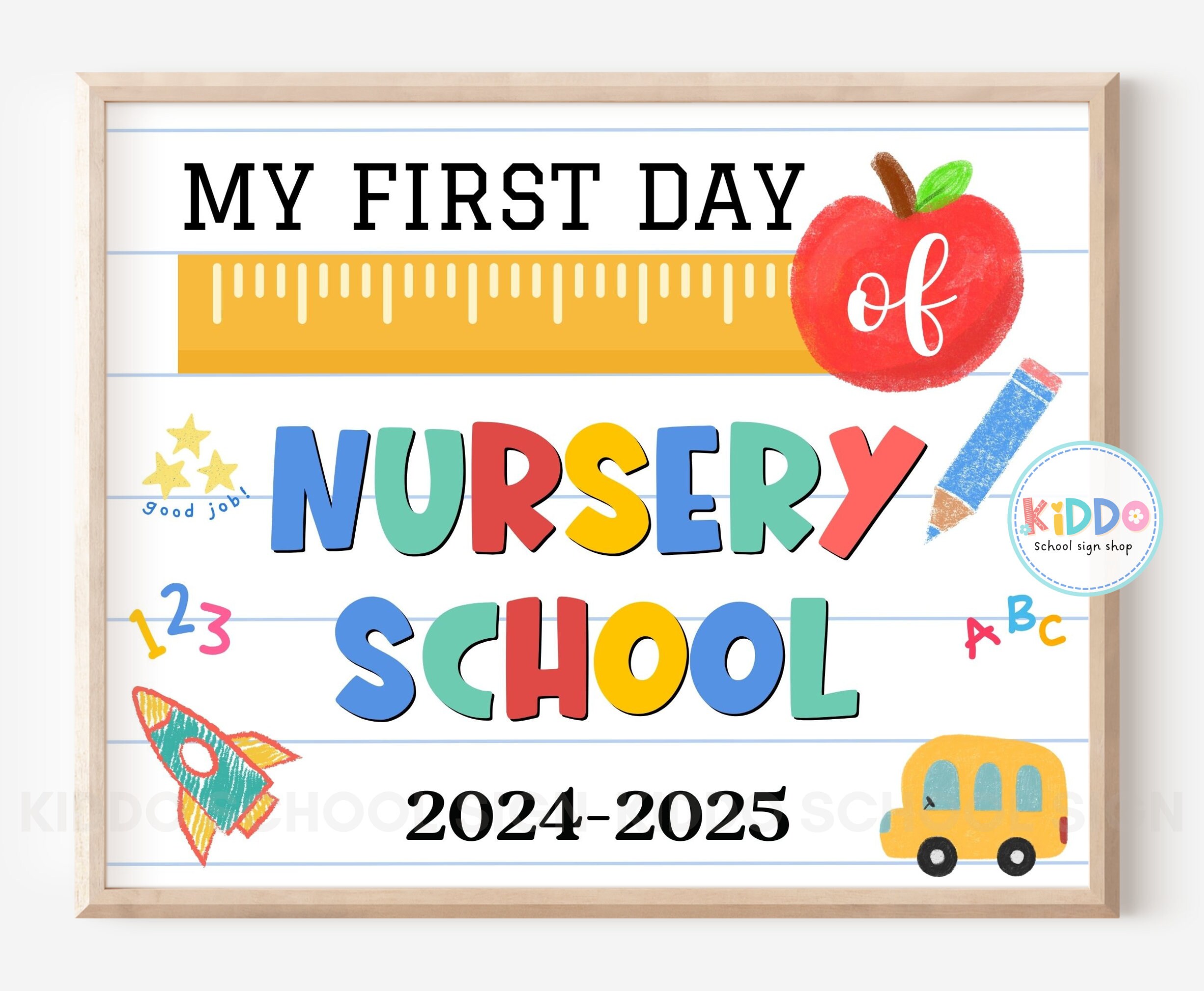 My FIRST Day of Daycare Sign 2024-2025, Cute Ruler School Supplies ...