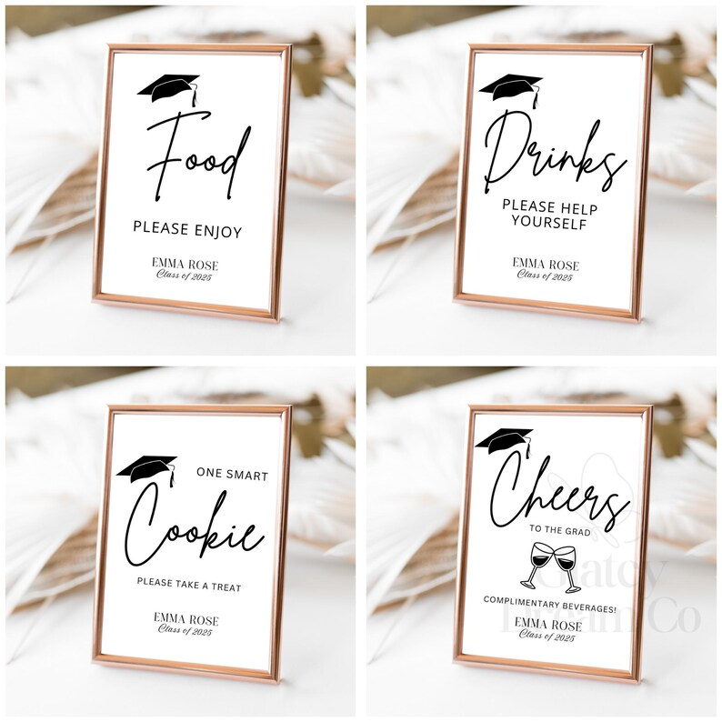 EDITABLE Editable 16 Graduation Signs, Class of 2025 Grad Party, QR ...