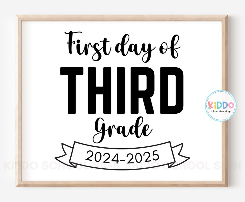 FIRST Day of Third 3rd Grade Era Sign FIRST Day of School Back to ...