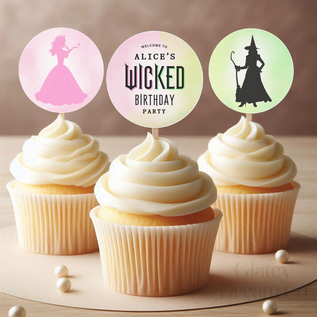 EDITABLE Wicked Birthday Party Cake Topper, Wicked Party Decor ...