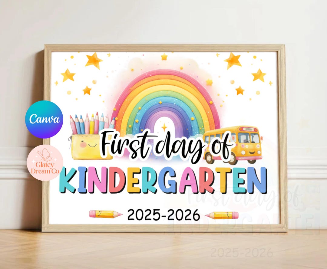 EDITABLE FIRST Day and LAST Day of Kindergarten Sign, School Printable ...
