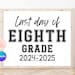 EDITABLE First Day & Last Day of Eighth Grade Era or Any Grade Sign 1st ...