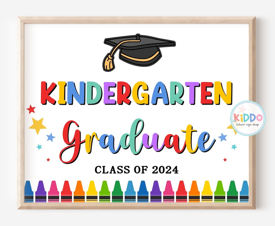 Kindergarten Graduation Sign, Graduation Printable Poster for Girl ...