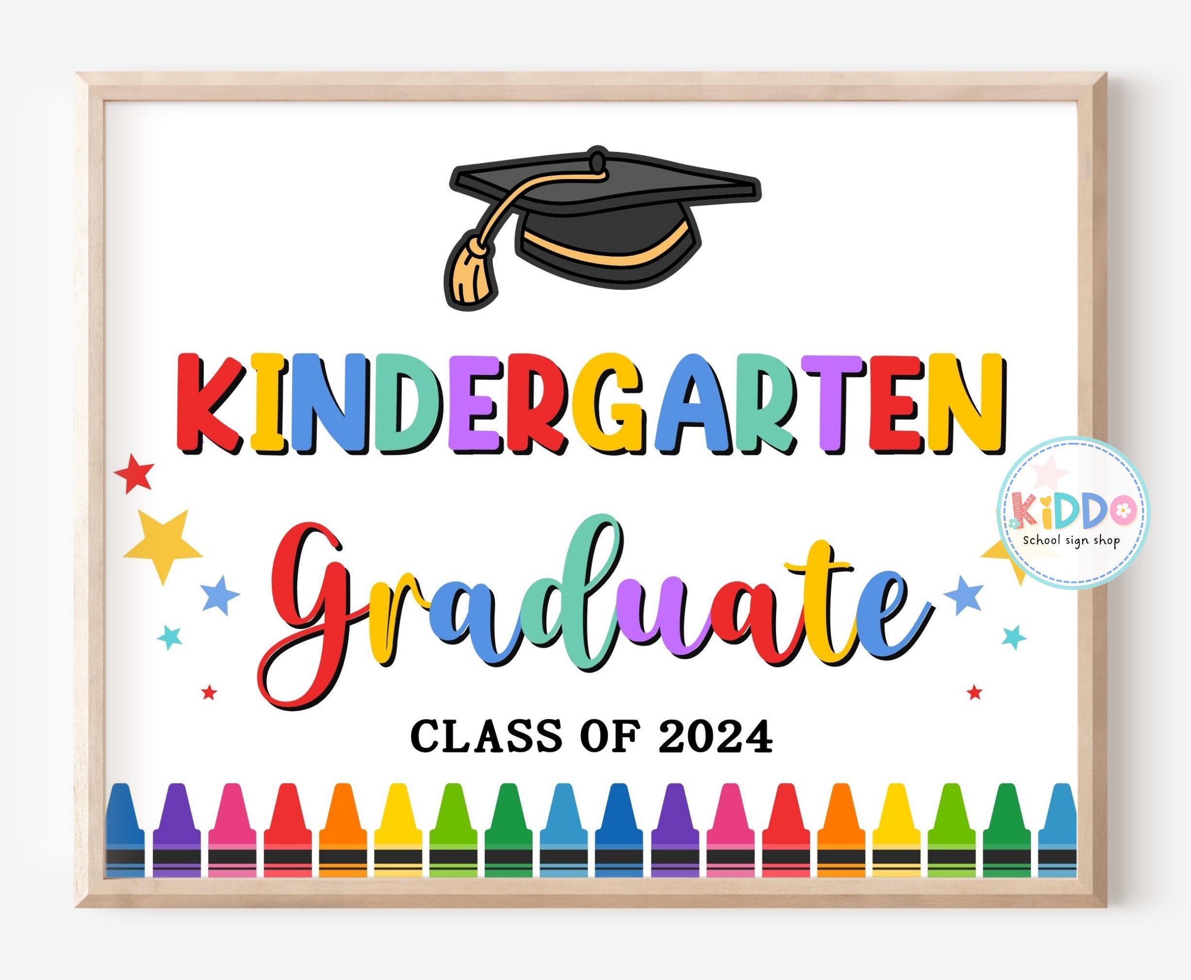 Kindergarten Graduation Sign, Graduation Printable Poster for Girl ...