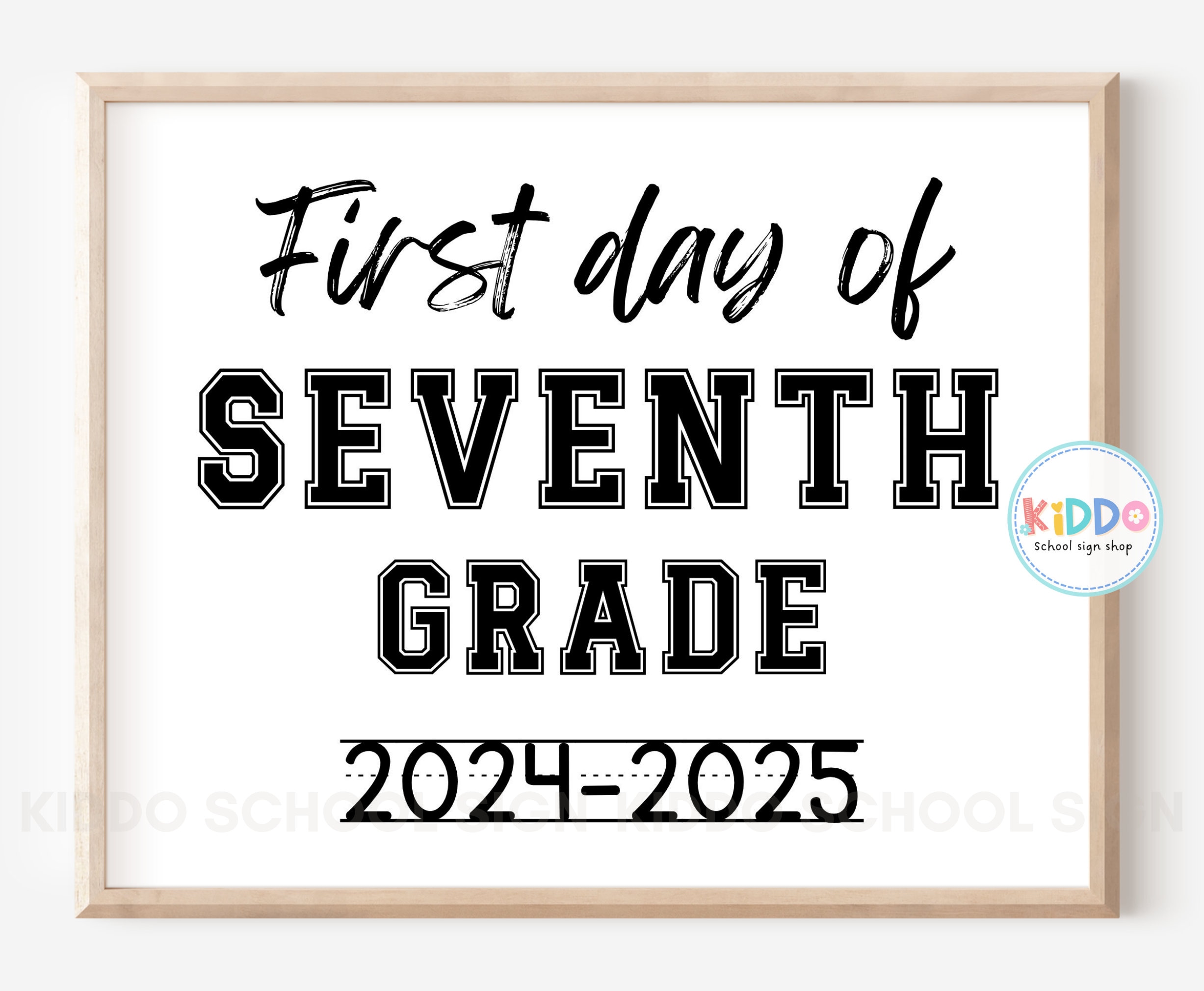 FIRST Day of Seventh Grade Era Sign FIRST Day of School Back to School ...