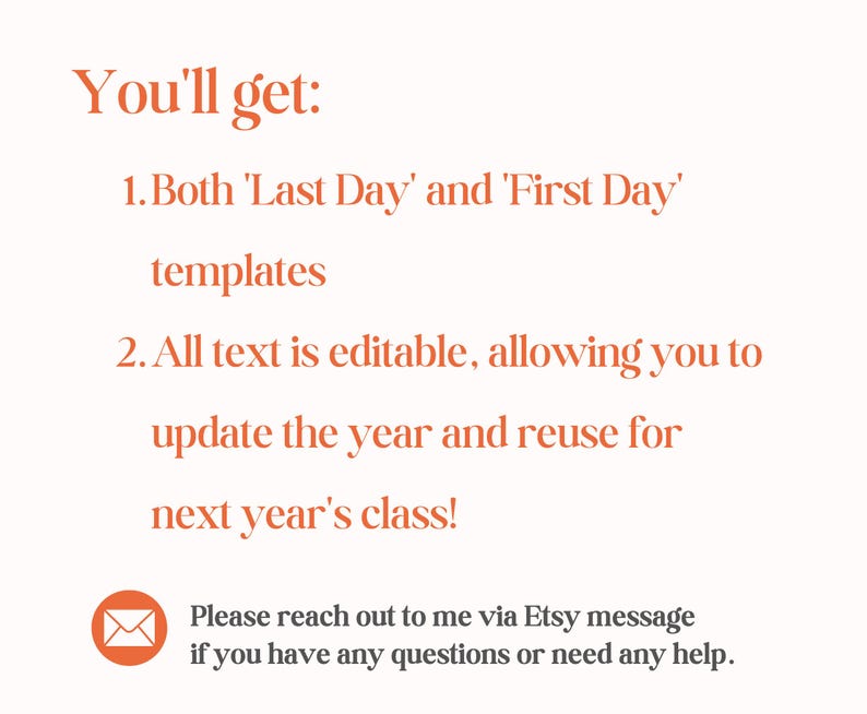 EDITABLE First Day & Last Day of Eighth Grade Era or Any Grade Sign 1st ...