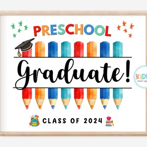 Preschool Graduation Sign Class of 2024, Pre-k Graduation Printable ...