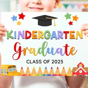 EDITABLE Kindergarten Graduate Colorful Rainbow, All Text is Editable ...