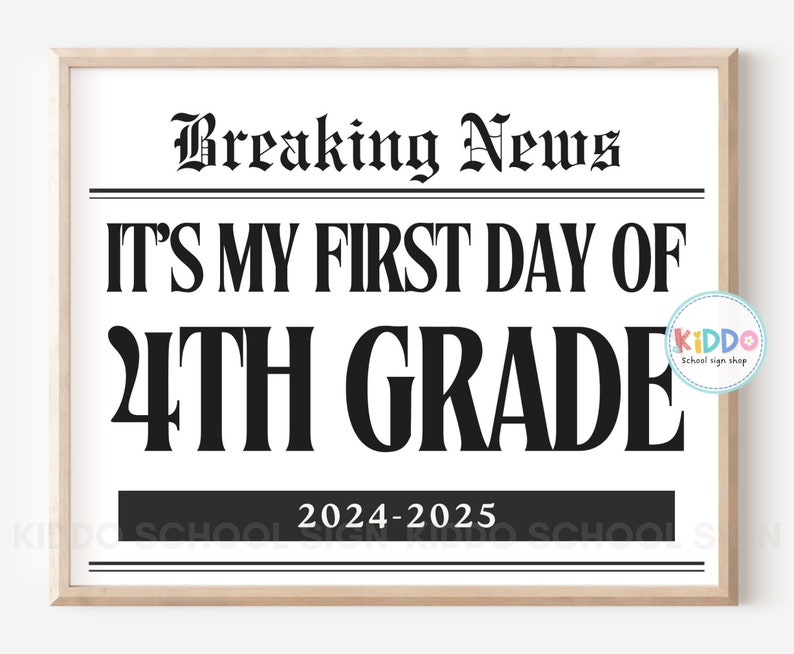 FIRST Day of 4TH FOURTH Newspaper News Theme It's My First Day of 4th ...