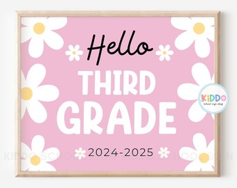 First Day of 3rd Grade Girly Printable Back to School - Etsy