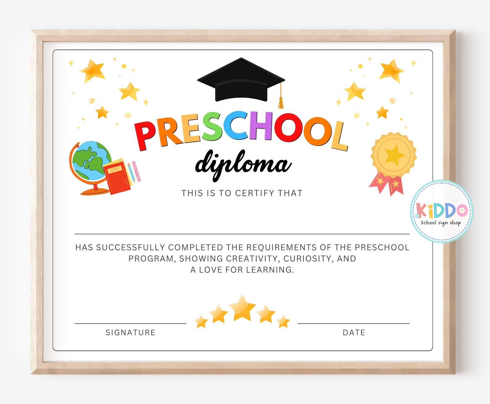 Preschool Diploma Certificate Template Preschool Graduate Awards School ...