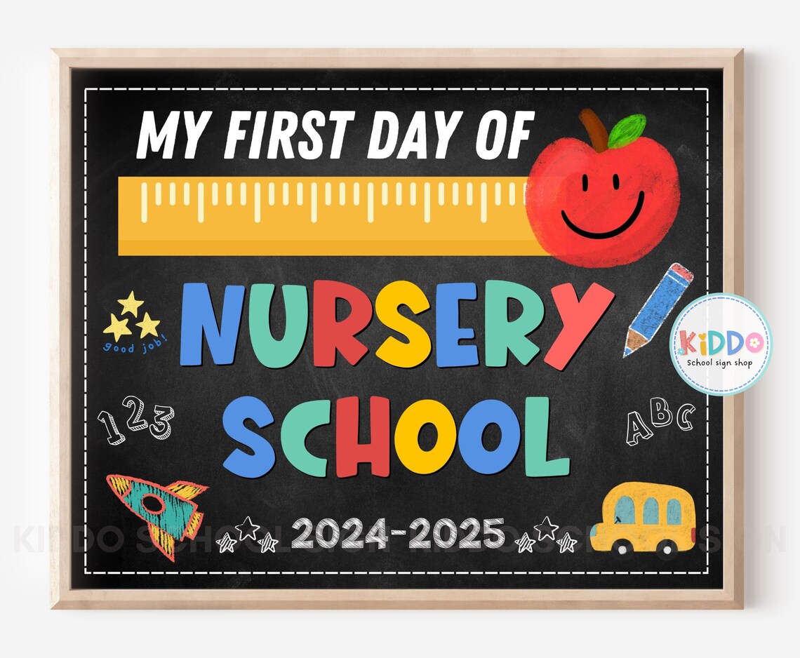 My FIRST Day of Daycare Sign 2024-2025, Cute Ruler School Supplies ...