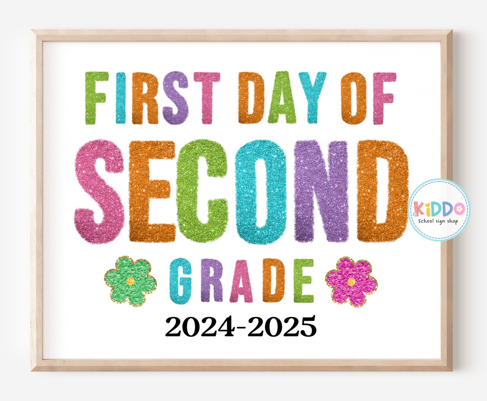 FIRST Day of Second Grade Sign, FIRST Day of 2nd Grade, Tinsel Pastel ...