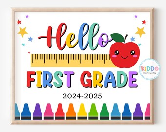 FIRST Day of First Grade Sign, First Day of 1st Grade Printable Sign ...