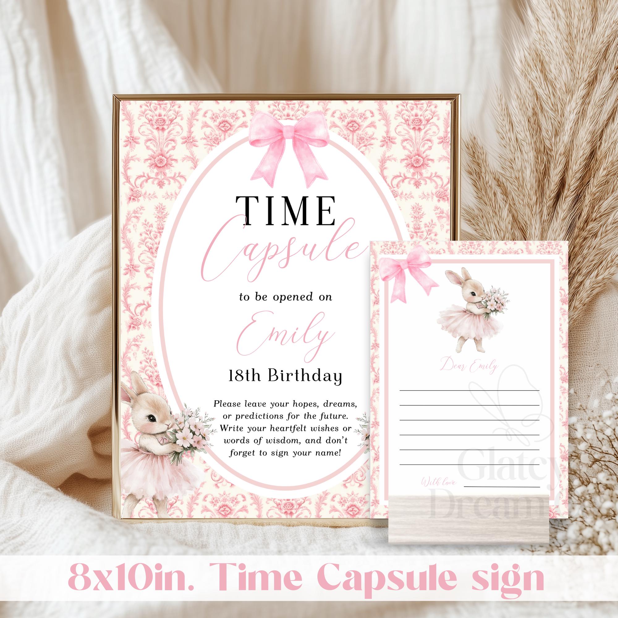 EDITABLE Grandmillennial Somebunny is Turning One TIME CAPSULE, Bunny ...