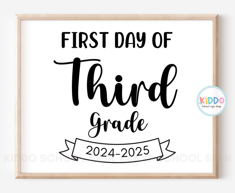 FIRST Day of Third 3rd Grade Sign Back to School Sign FIRST Day of ...