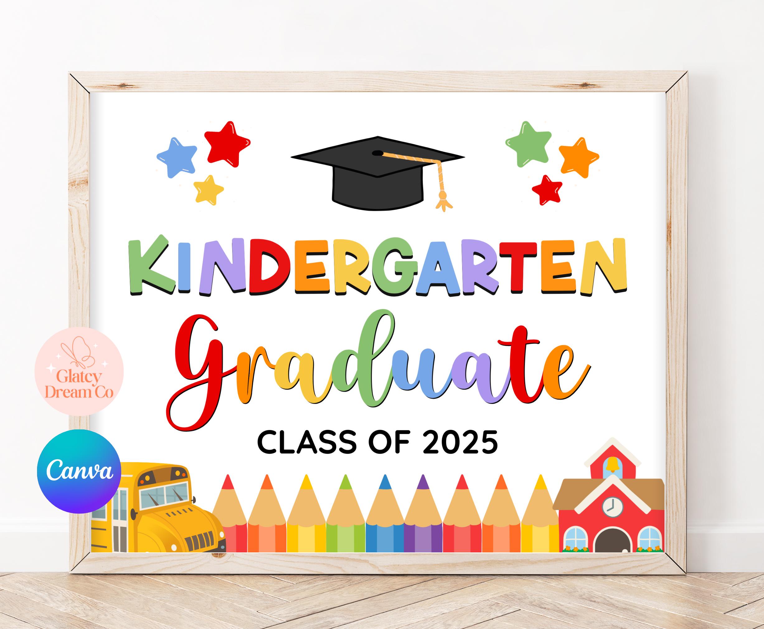 EDITABLE Kindergarten Graduate Colorful Rainbow, All Text is Editable ...