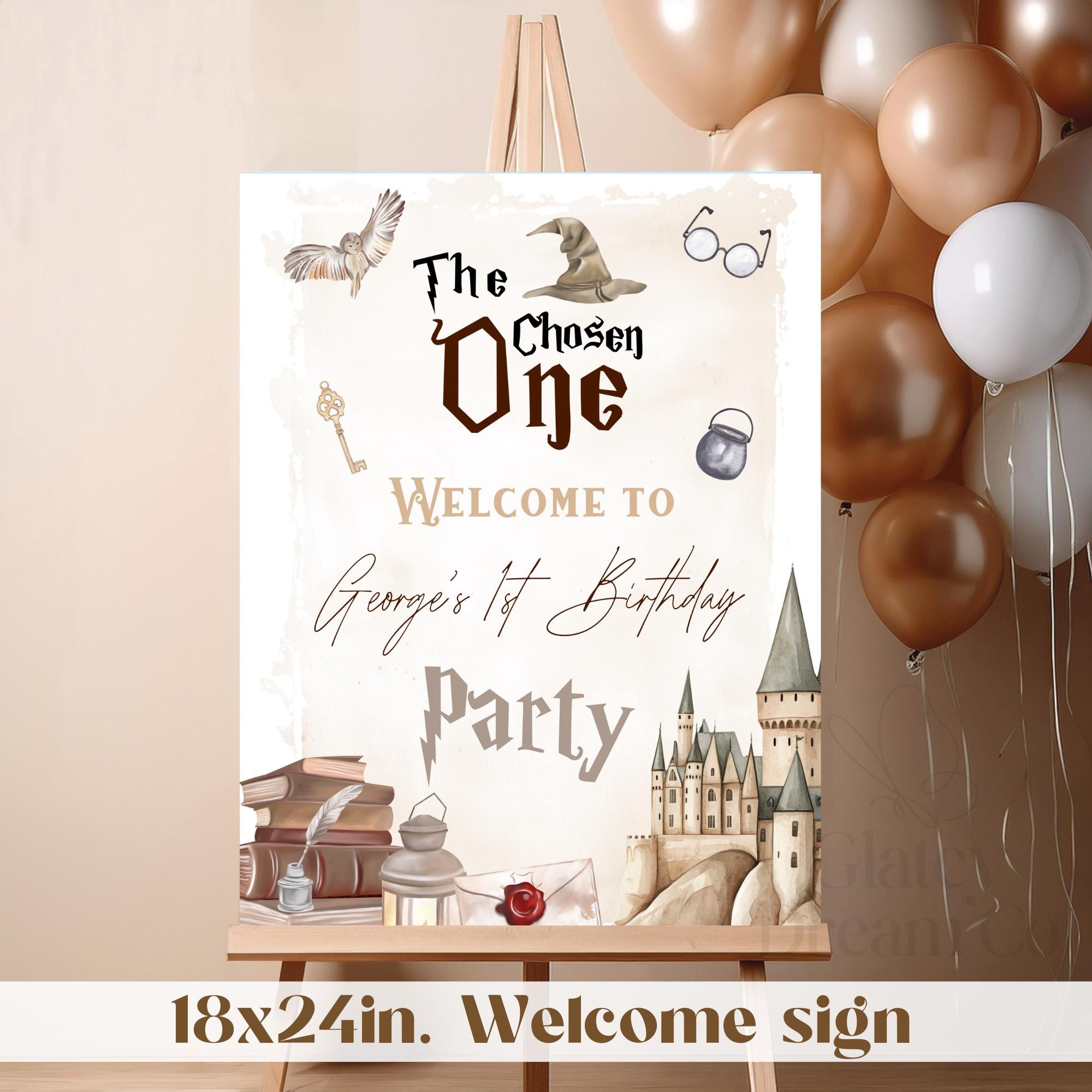 EDITABLE the Chosen One Welcome Sign, Winter Wizard, Magic School ...