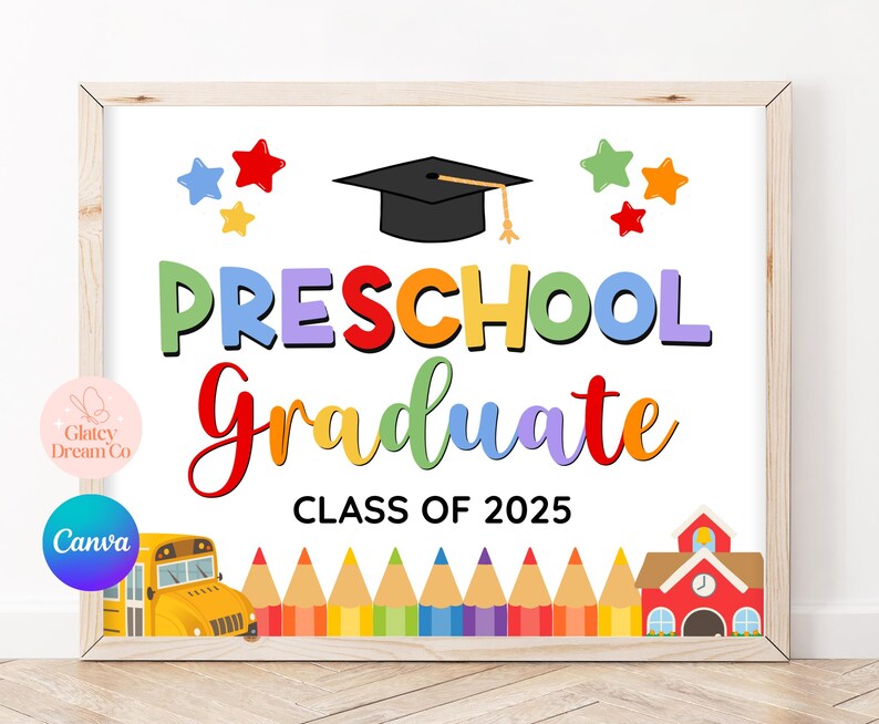 EDITABLE Preschool Graduate Colorful Rainbow, All Text is Editable ...