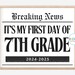 FIRST Day of 7th Seventh Grade Newspaper Theme Breaking News Its My ...