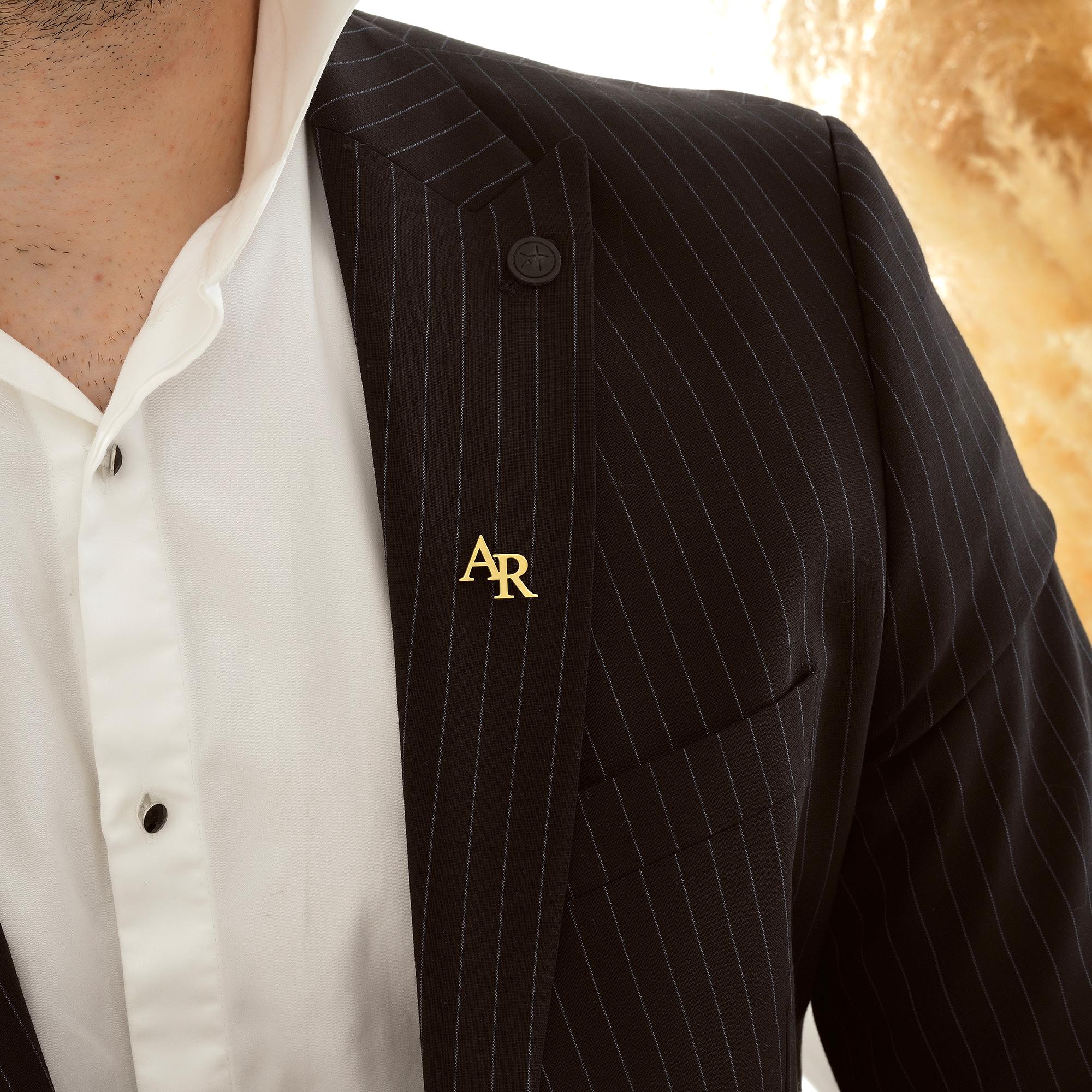 Custom Initial Lapel Pin, Personalized Letter Lapel Pin, Letter Brooch ...