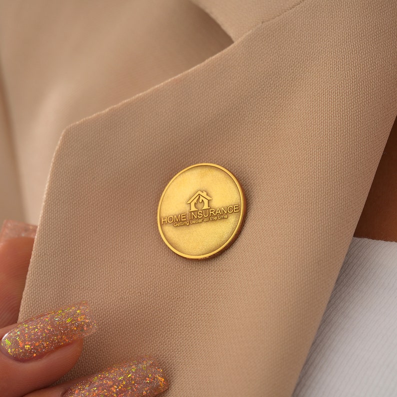 Custom Lapel Pin With Logo, Personalized Company Badge Pin, Engraved ...