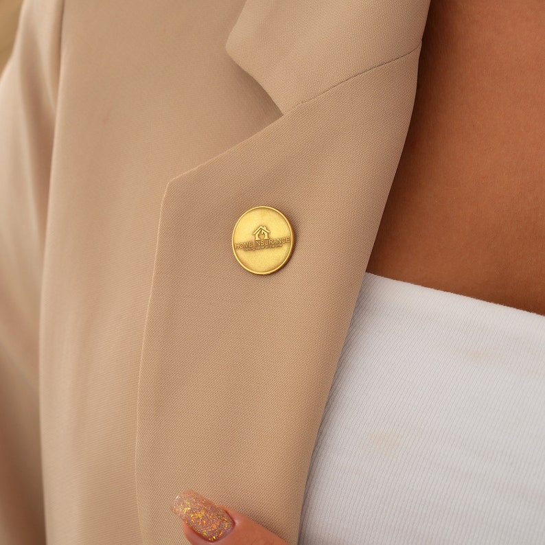 Custom Company Logo Lapel Pin, Personalized Engraved Logo Brooch ...
