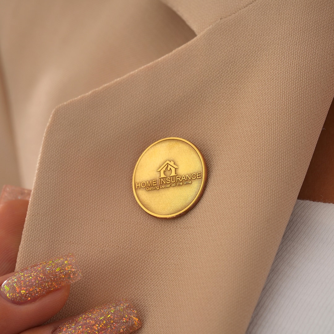 Custom Company Logo Lapel Pin, Personalized Engraved Logo Brooch ...