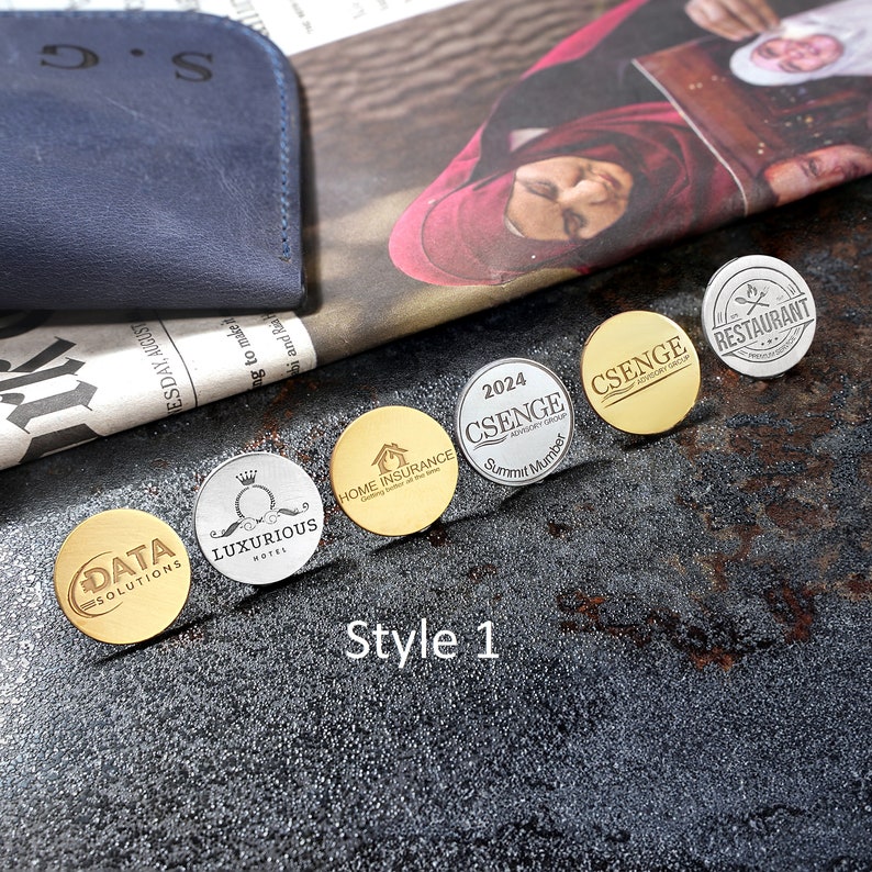 Custom Company Logo Lapel Pin, Personalized Engraved Logo Brooch ...