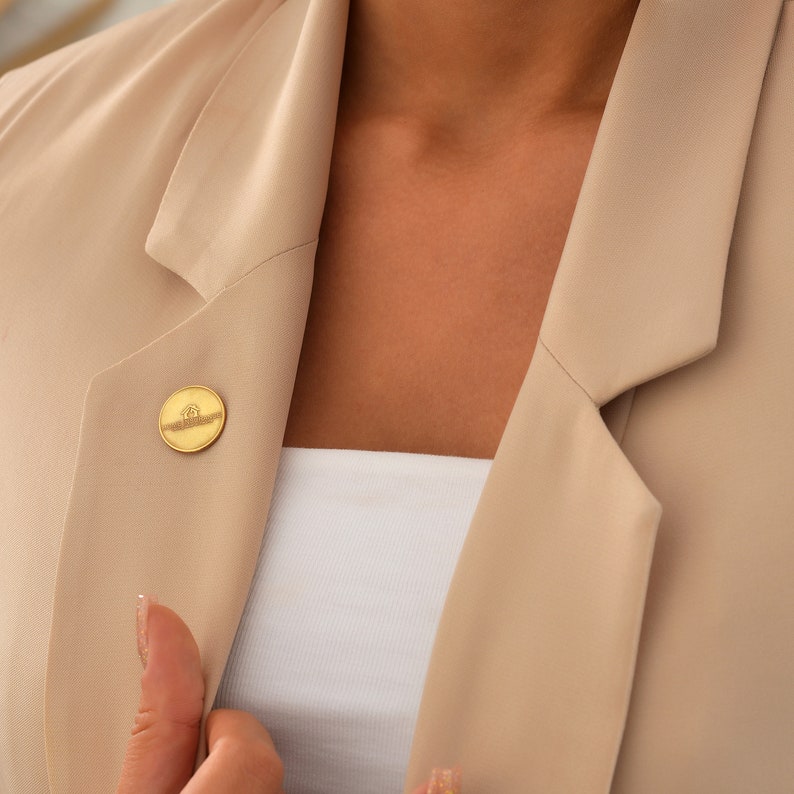 Custom Company Logo Lapel Pin, Personalized Engraved Logo Brooch ...