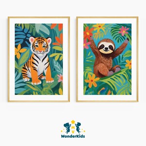 PRINTABLE Set of 6 Jungle Baby Animals Wall Art Gallery | Kids Room ...