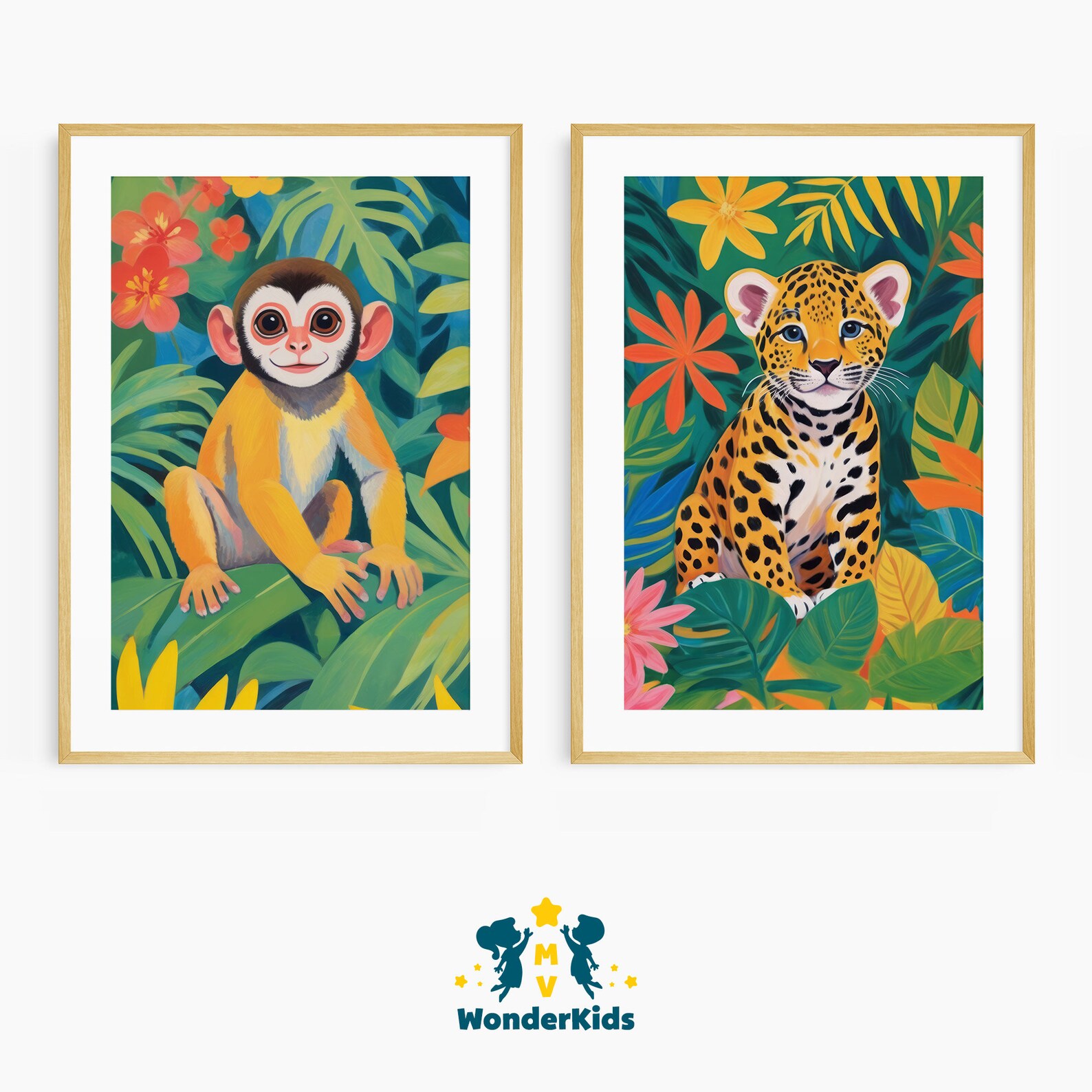PRINTABLE Set of 6 Jungle Baby Animals Wall Art Gallery | Kids Room ...