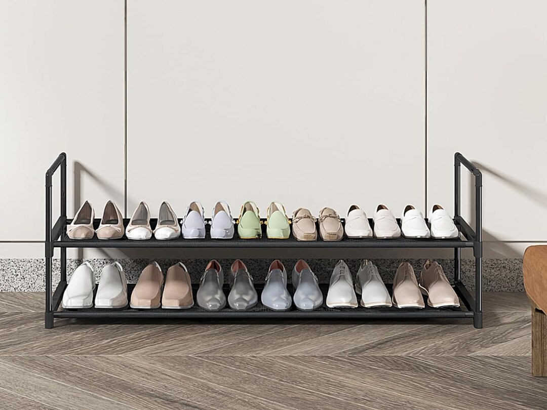 2/3/4/5 Tier Long Shoe Rack, Stackable Wide Shoe Shelf Storage, Sturdy ...