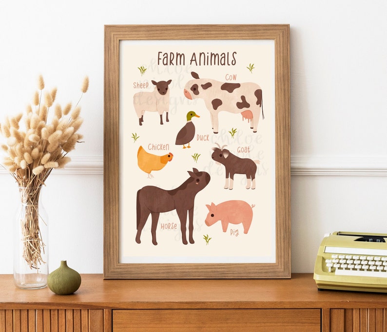 Farm Animals Nursery A3 Art Print Poster - Etsy