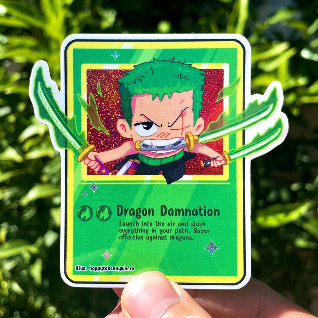 Cute Chibi One Piece Zoro Trading Card Holographic Sticker - Etsy