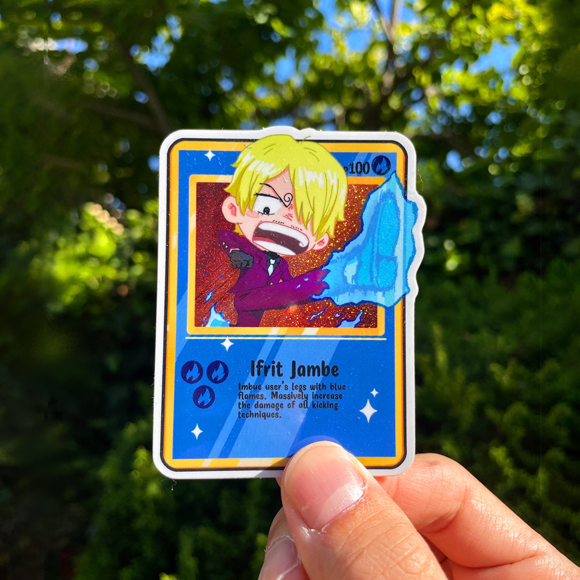 Cute Chibi One Piece Sanji Sticker Holographic - Etsy