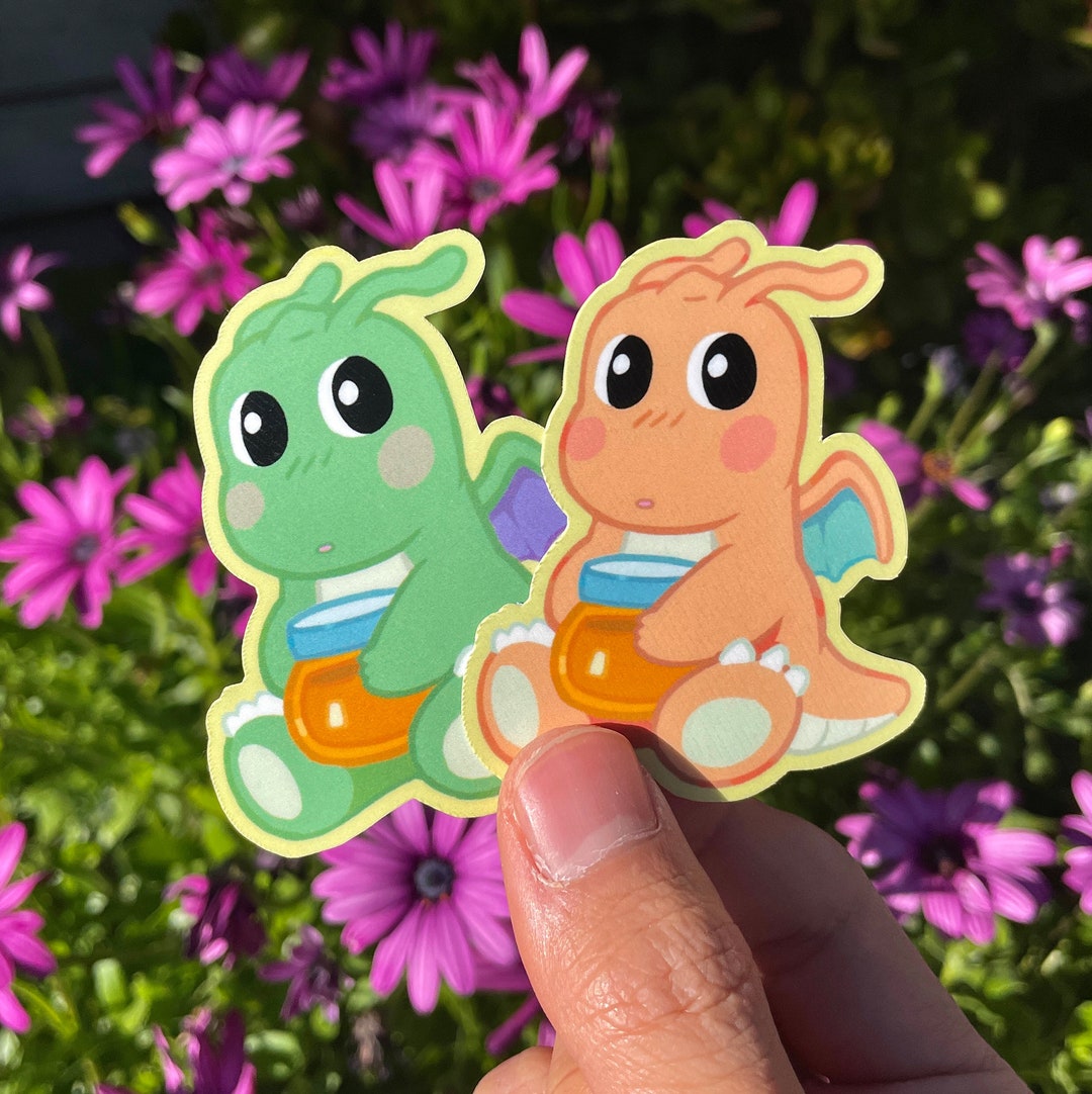 Cute Chibi Dragonite and Shiny Dragonite Sticker - Etsy