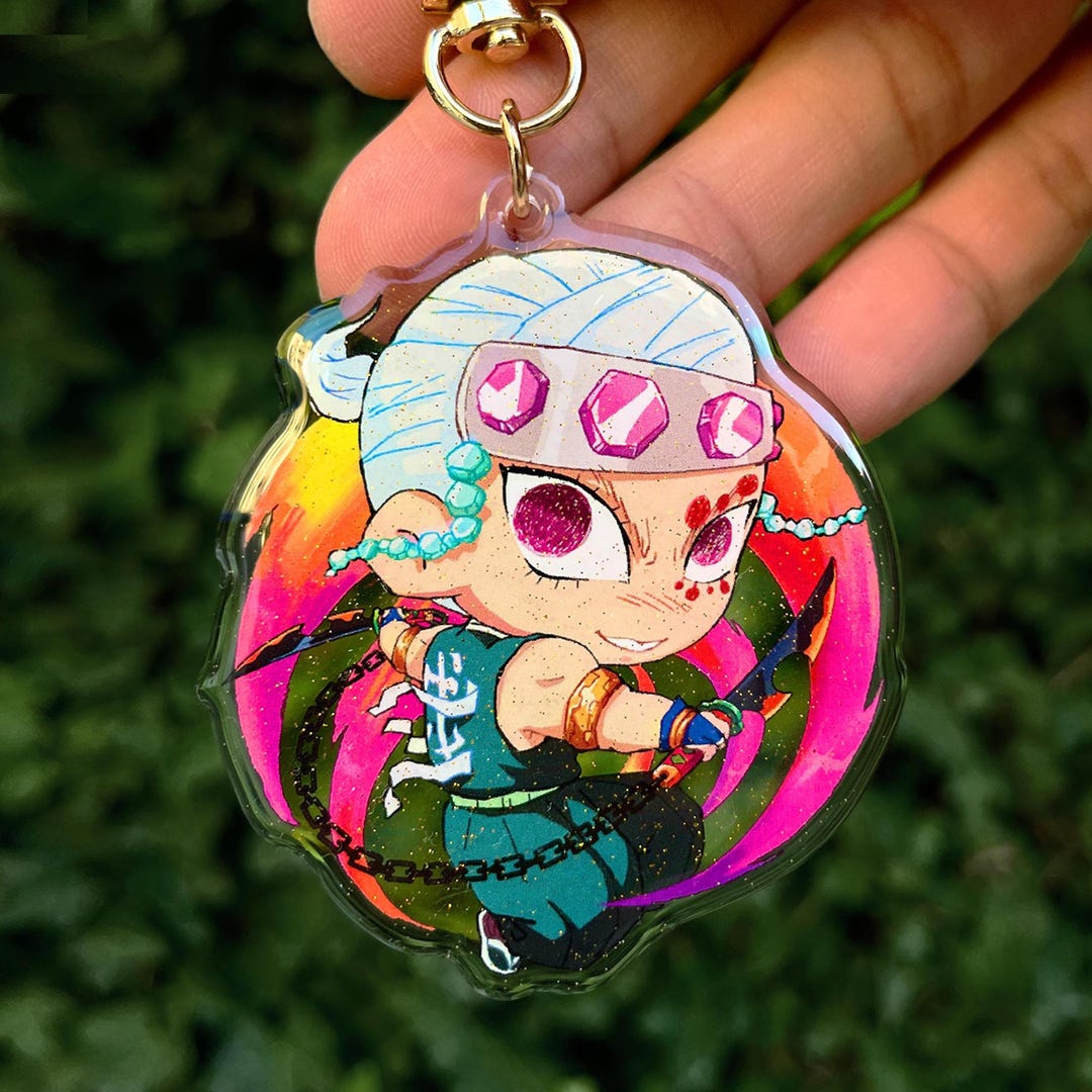 Cute Chibi Tengen Uzui Sound Hashira Demon Slayer One Sided Epoxy ...