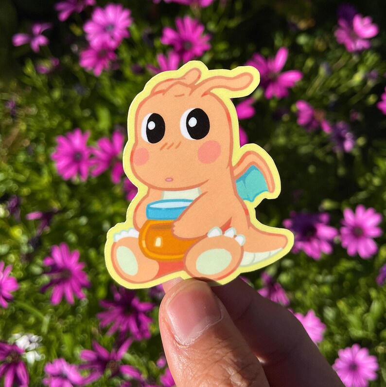 Cute Chibi Dragonite and Shiny Dragonite Sticker - Etsy