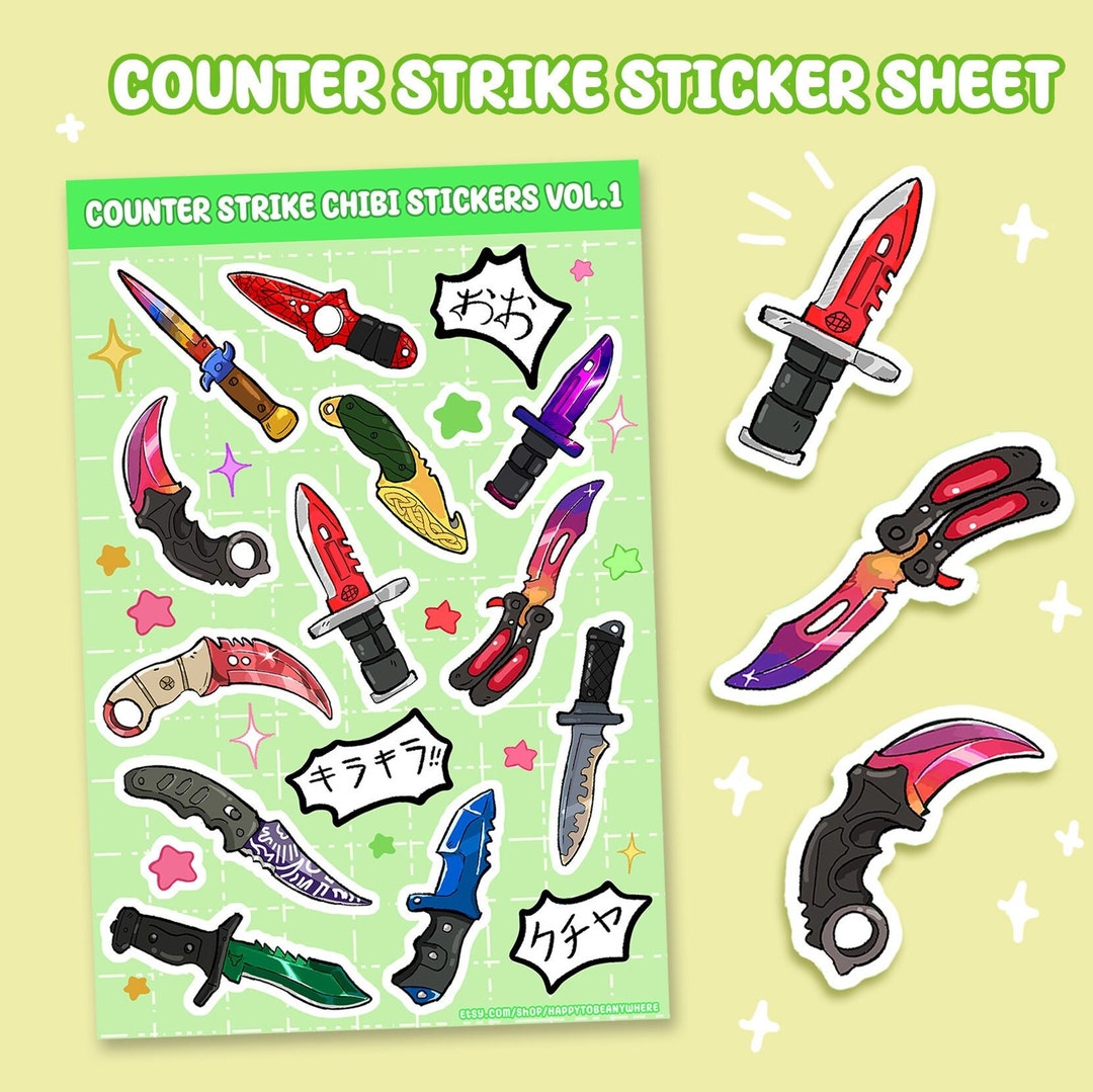 Cute Counter Strike Chibi Sticker Sheet, Waterproof - Etsy