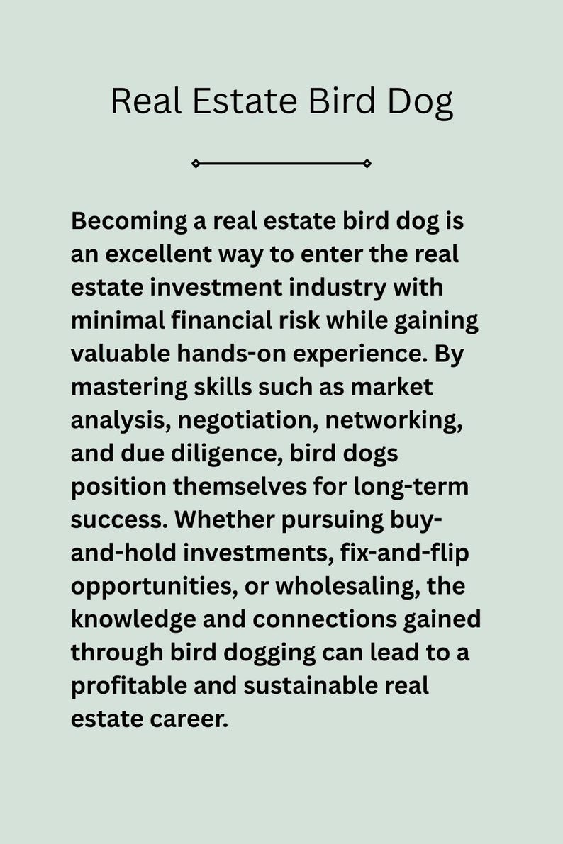 Real Estate Bird Dog Ebook: Investor Property Guide - Etsy