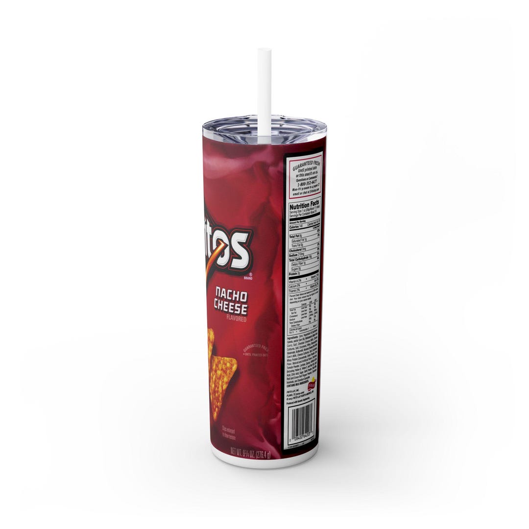 Doritos-themed Skinny Tumbler With Straw, Perfect for Game Night, Snack ...