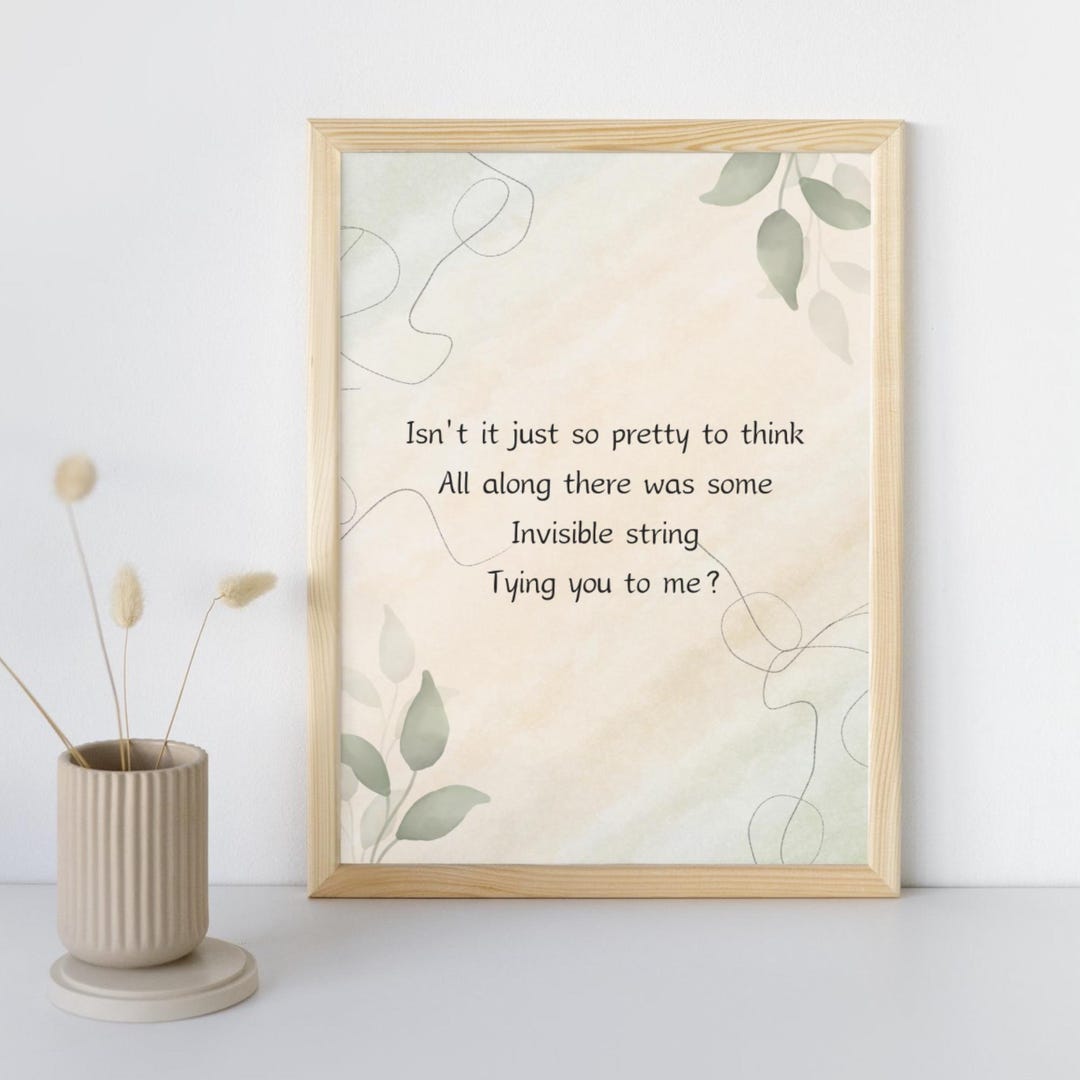 Invisible String Lyrics 8x10 Print/poster Taylor Swift Folklore Instant ...