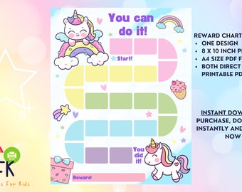 Potty Training Girl Reward Chart Kids Routine Sticker Chart Digital ...