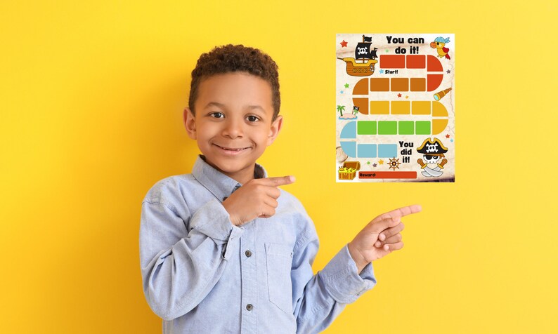 Pirate Reward Chart | Kids Routine Sticker Chart | Digital Printable ...