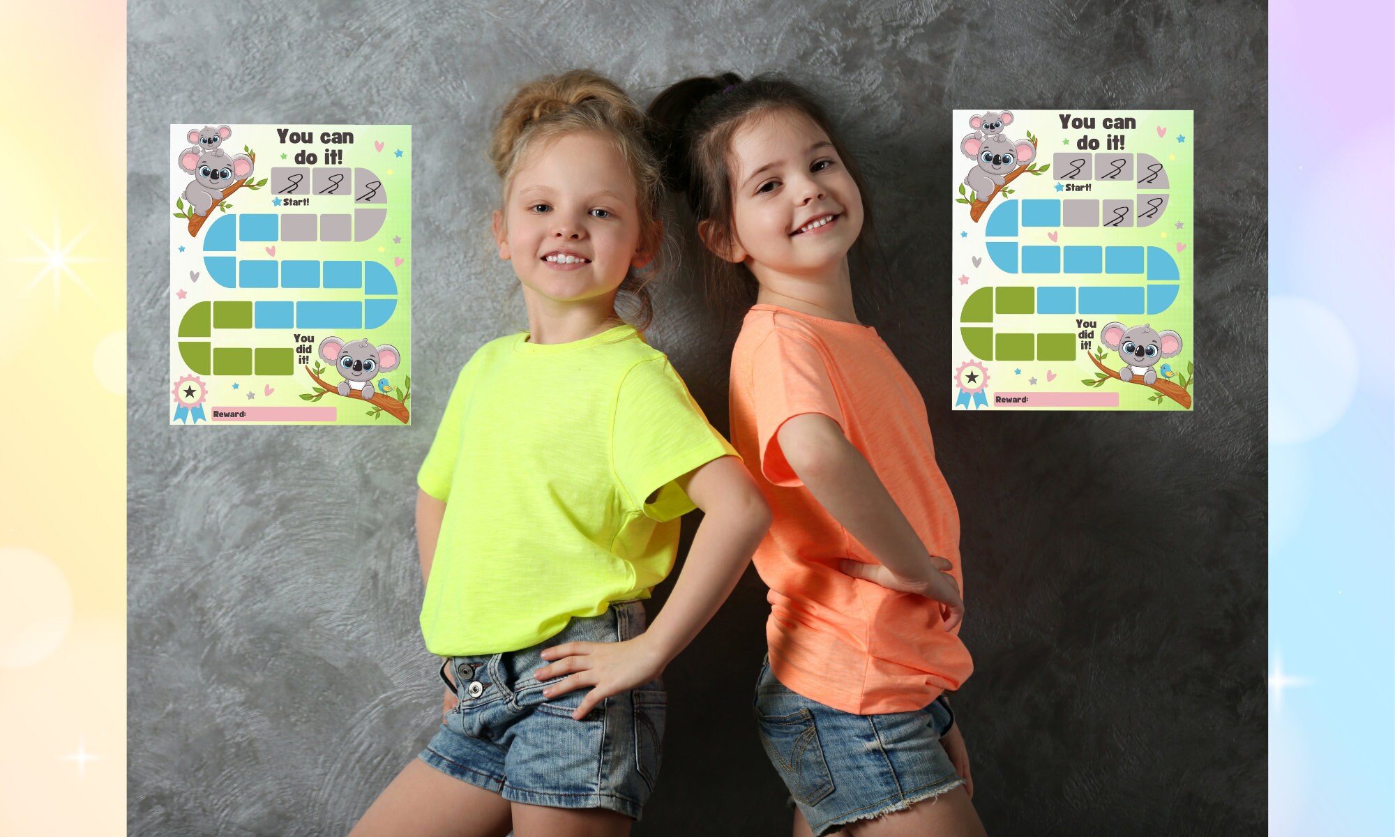 Koala Reward Chart Kids Routine Sticker Chart Digital Printable Cute ...