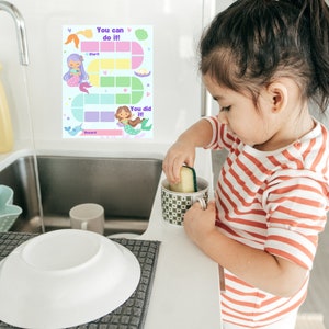 Mermaid Reward Chart | Kids Routine Sticker Chart | Digital Printable ...